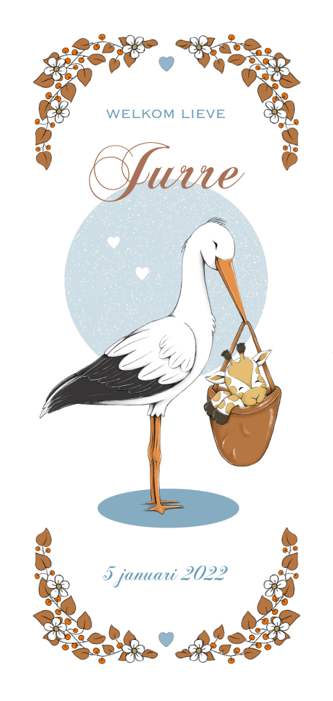 Geboortekaartjes met ooievaar maken | Hierbenik.nl