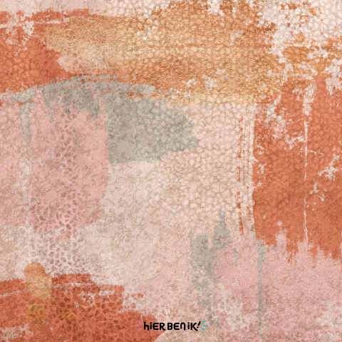 Vintage geboortekaartje meisje met verf strepen en goudfolie